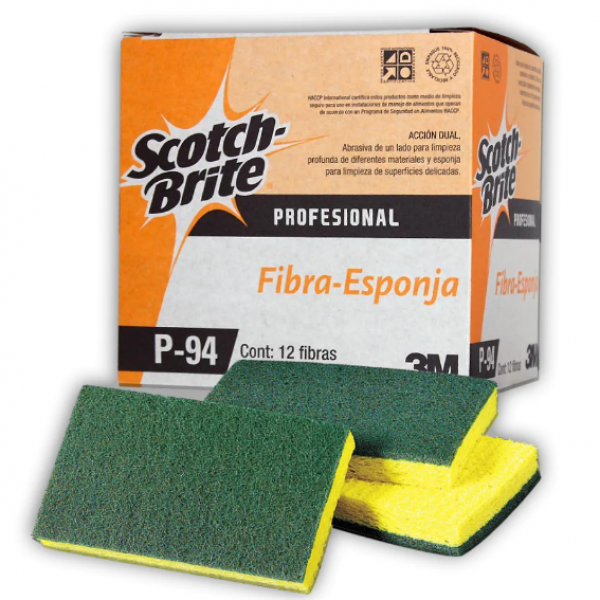 Fibra verde con esponja | Guantes Sergo